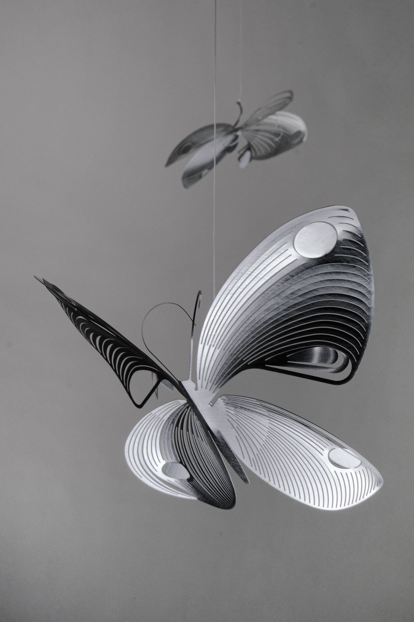 SILVER color Stainless Steel Hanging Mobiles,Handmade Kinetic Art ...